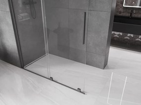 Mexen Velar, posuvné dveře do otvoru typ Walk-In 160 cm, 8mm čiré sklo, grafitová matná, 871-160-000-03-66