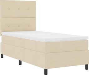 Postel s boxspringem s matrací Krémová 90 x 190 cm textil 3339355