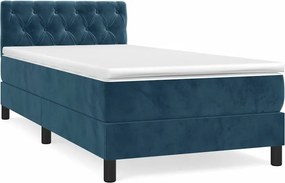 Box spring postel s matrací tmavě modrá 80 x 200 cm samet 3141453