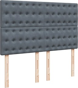 Box spring postel s matrací tmavě šedá 140x200 cm samet 3293243