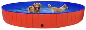 Skládací bazén pro psy červený 300 x 40 cm PVC