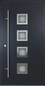 Vchodové dveře s ocelovým opláštěním FM Turen model DS13 Orientace dveří: Levé, otevírání dovnitř, Dekor: Antracit, Standardní rozměr dveří včetně rámu: 98 cm x 208 cm - vnější rozměr rámu