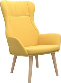 Relaxační křeslo hořčicově žluté textil 341401