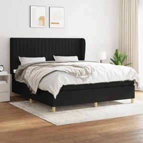 Box spring postel s matrací černá 180x200 cm textil 3128703