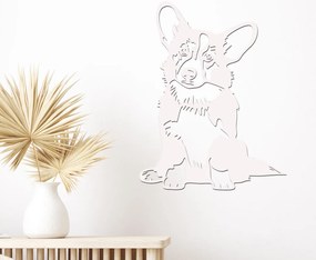 dřevo života Dřevěná dekorace psa Corgi Zvolte rozměr (cm): 23x30, Zvolte barvu dekoru: Bílá