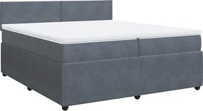 Box spring postel s matrací tmavě šedá 200x200 cm samet 3290125