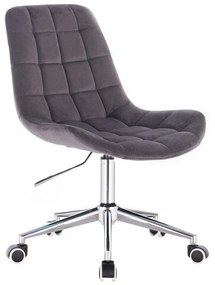 LuxuryForm Židle PARIS VELUR na stříbrné podstavě s kolečky -  šedá