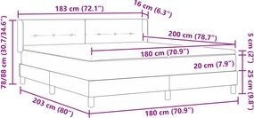 Postel s boxspringem s čelo Tmavě hnědá 200 x 180 cm textil 3341310