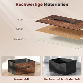 HOMCOM komoda se 8 látkovými zásuvkami šetřící místo, průmyslový kovový rám do ložnice, koupelny a obývacího pokoje — rustikální hnědá, 84,5 × 30,5 ×…