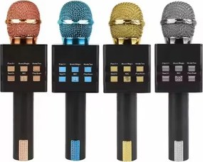 Bezdrátový Bluetooth karaoke mikrofon MC871 3v1 - zlatý