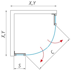 Roth Čtvrtkruhový sprchový kout GR2N - bez vaničky Varianta: délka: 90-100 cm, šířka: 90-100 cm - (GR2N 900-1000 - 187-1000000-00-02), Barva profilů a typ výplně: profily: brillant, výplň: transparent
