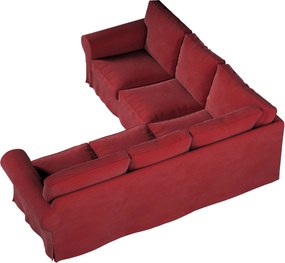 Potah na pohovku IKEA  Ektorp rohová barva červená látka lesklé, sametová