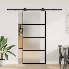 Posuvné dveře s kováním 90x205 cm ESG sklo a hliník 3332872