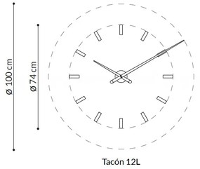 Designové nástěnné hodiny Nomon TACON 12L white 100cm