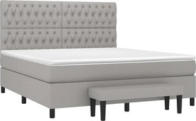 Box spring postel s matrací světle šedá 180 x 200 cm textil 3136853