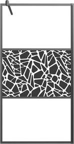 Zástěna do průchozí sprchy 100x195cm ESG / kamenný design černá 151882