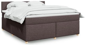 Box spring postel s matrací tmavě hnědá 180x200 cm textil 3289055