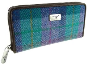 Peněženka Staffa Harris Tweed Green Purple Check - Glen Appin