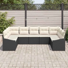 Set pohovek 9 ks Černá polyratan 3346877