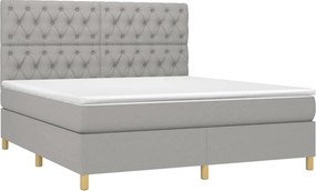 Box spring postel s matrací světle šedá 160 x 200 cm textil 3142585