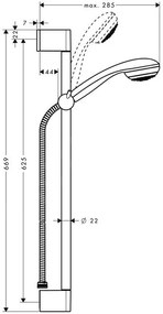 Hansgrohe Crometta 85 sprchová sada Mono Green 6 l/min se sprchovou tyčí 65 cm, chromová, HAN-27652000