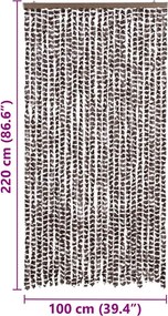Závěs proti hmyzu hnědý a bílý 100 x 220 cm Chenille 325453