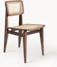 Dřevěná židle z ořechového dřeva's vídeňskou pleteninou C-Chair