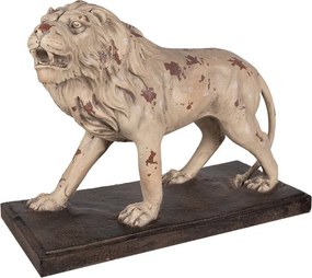 Béžová antik dekorativní socha lev Lion - 55*23*40 cm