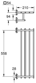 GROHE 41099DC0 - Držák 210 x 600 nerez