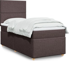 Box spring postel s matrací tmavě hnědá 90x200 cm textil 3293459