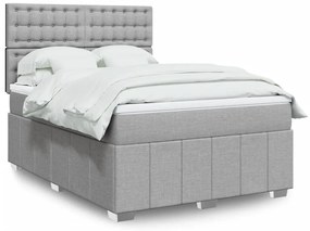 Box spring postel s matrací světle šedá 140 x 200 cm textil 3294005