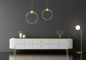 Toolight Toolight, LED stropní svítidlo 40cm 17W 4000K APP1396-CP, zlatá lesklá, OSW-00954