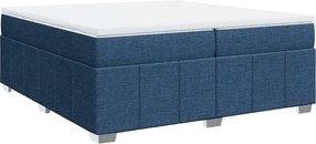 Box spring postel s matrací modrá 200x200 cm textil 3285504
