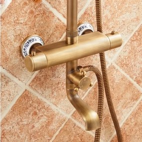 Nástěnný termostatický sprchový systém ATS1155 s výtokem pro vanu ve více barevných provedeních