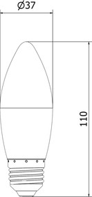 Mexen Nova, LED žárovka E27, C37, 10W, Neutrální - 4000K, 1055 lm - L102-E27-1040-01
