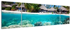 Obraz pláže na tropickém ostrově (170x50 cm)