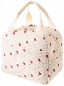 Flamenco Mystique Termotaška na jídlo LUNCH BOX s jahodovým vzorem 26x21x18cm PJM42