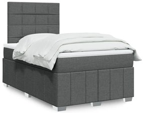 Box spring postel s matrací tmavě šedá 120x190 cm textil
