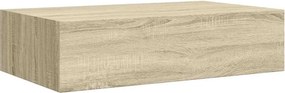Nástěnné police se zásuvkou 2 ks dub 40 x 23,5 x 10 cm MDF 330248