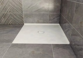 Polysan MIRAI sprchová vanička z litého mramoru, čtverec 100x100x1,8cm, bílá 73166