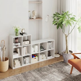 HOMCOM úzký regál 3 patra, 6 přihrádek — úsporné úložiště s páskem proti převrácení, bílý