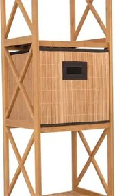 MSV skládací úložný box bambus/černý / 32 x 31 cm