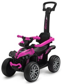 Dětské odrážedlo Baby Mix Mega Prime EVA s vodící tyčí růžové