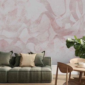 Fototapeta Prokládaná příroda - abstraktní pozadí s tvary listů - růžová barva