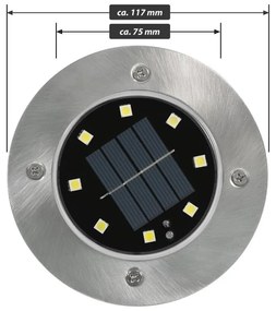 Solární zahradní vestavěné svítidlo Garth s 8 LED