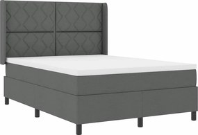 Postel s boxspringem s polštářem Tmavě šedá 200 x 160 cm textil 3341715