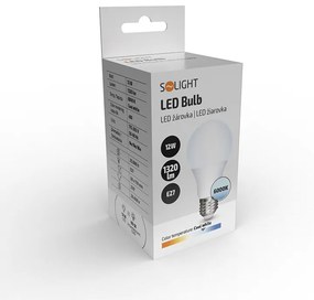 Solight LED žárovka, klasický tvar, 12W, E27, 6000K, 270°, 1320lm