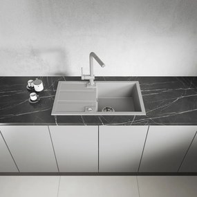 Laveo Barbados, 1-komorový granitový dřez 760x440x194 mm, šedá, LAV-SBB_511T