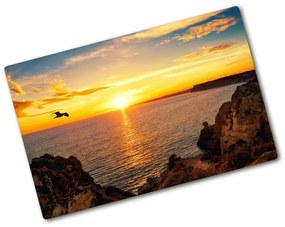 Wallmuralia Kuchyňská deska skleněná Západ slunce moře 80x52 cm