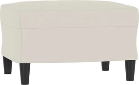 Křeslo s podnožkou krémové 60 cm samet 3201053